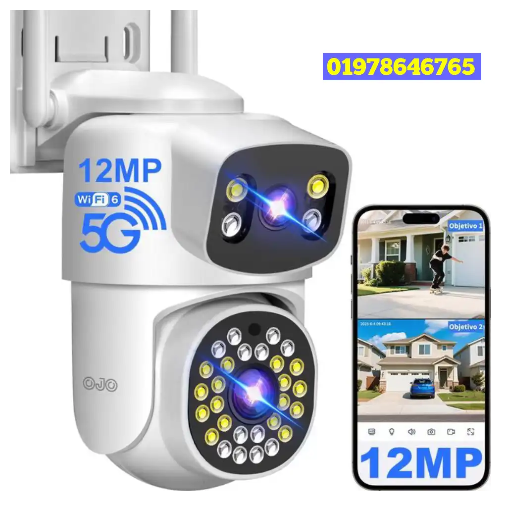 12MP Dual Lens Dual Screen 5g Surveillance Camera - 2 Screens Zoom